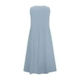 Ecqkame Sundresses for Women 2024 Loose Casual Solid Color Sleeveless ...