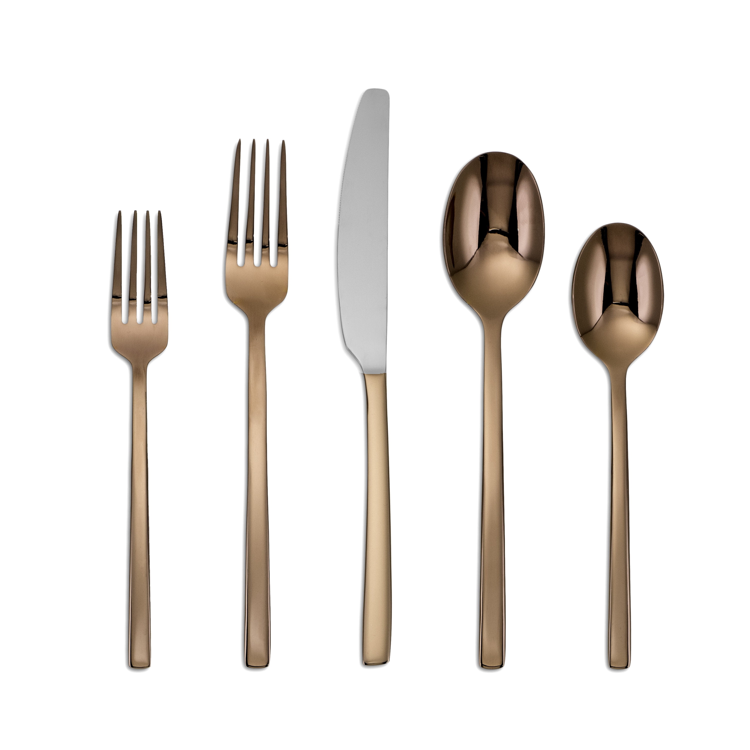 Cambridge Silversmiths Beacon Copper Mirror 20-Piece Flatware Set ...