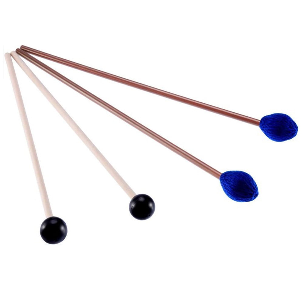 2 Pair Marimba Mallets Yarn Head and Rubber Mallets Drumsticks for ...