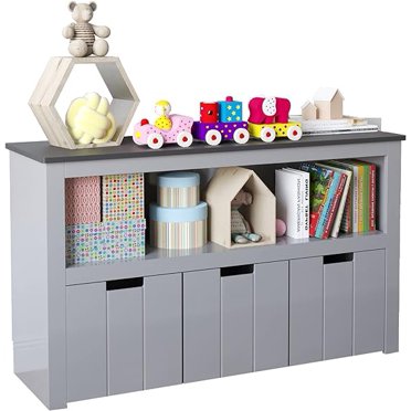 Costway Kids Toy Storage Organizer with Blackboard Top, 3 Removable ...