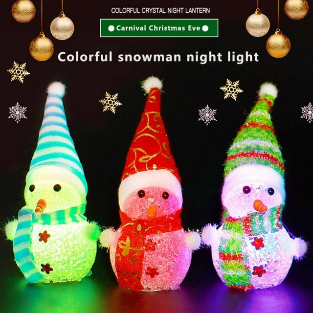 Color Changing LED Snowman Light Up Decoration Lighted Christmas Table ...