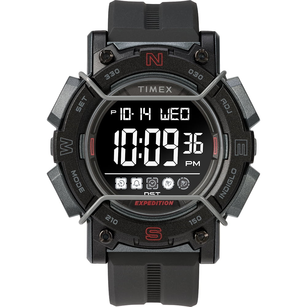 Timex Men's Expedition Digital CAT World Time 47mm Black/Black Resin ...