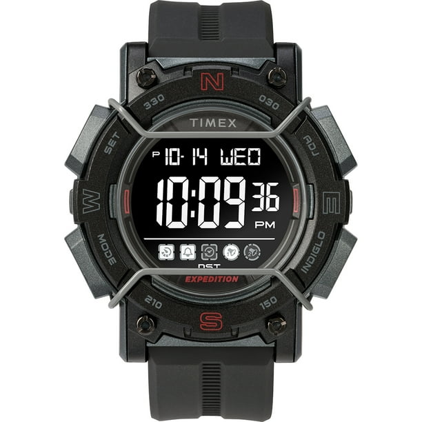 Timex Men's Expedition Digital CAT World Time 47mm Black/Black Resin ...