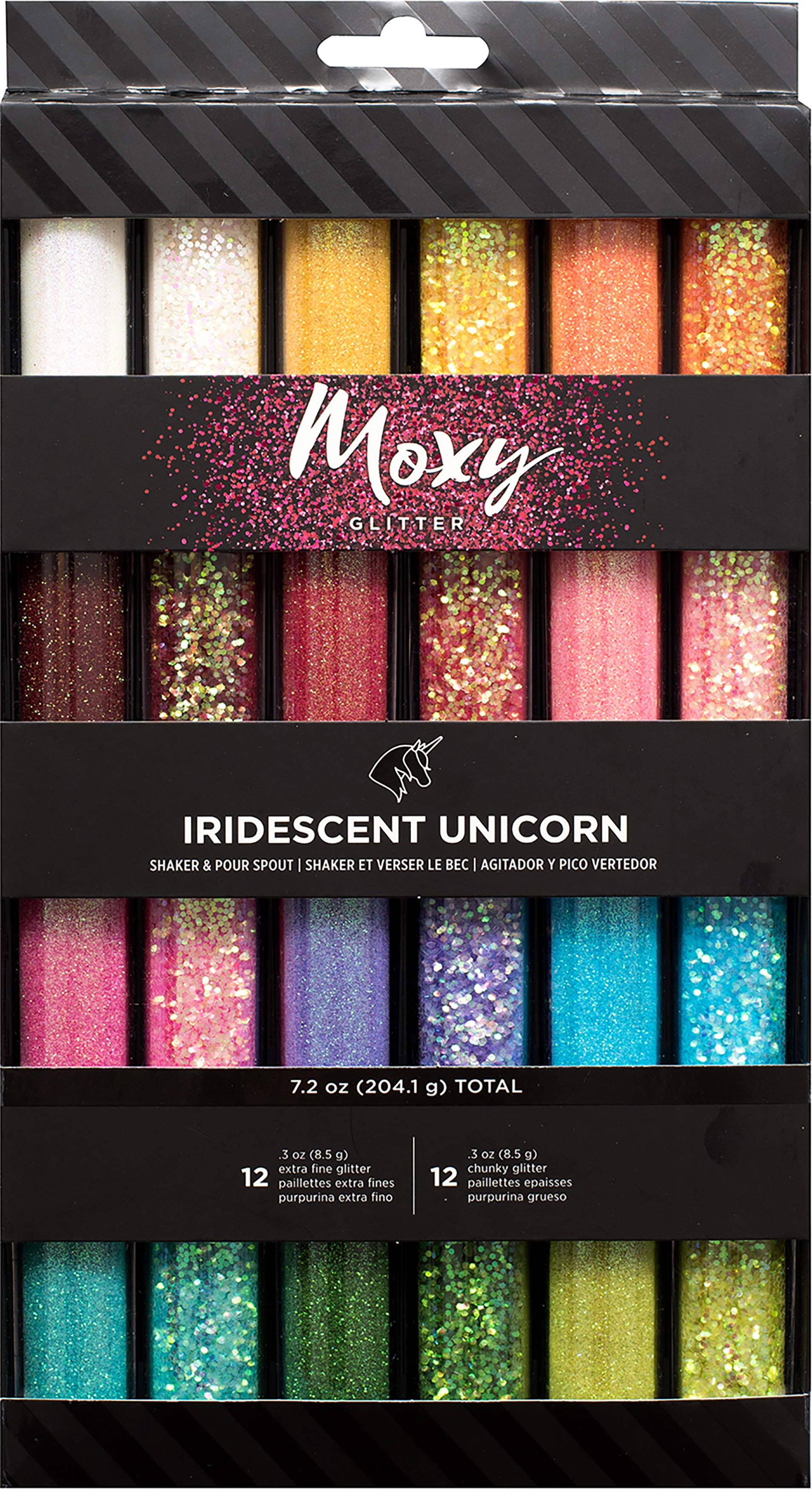 Moxy Fine & Chunky Glitter 24/Pkg-Iridescent Unicorn - Walmart.com
