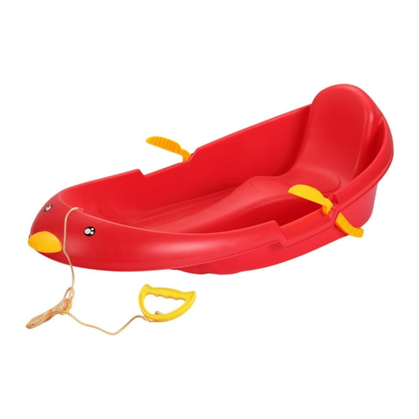 Lipstore Children Snow Sled with Brake Handles Kids Toboggan Portable ...