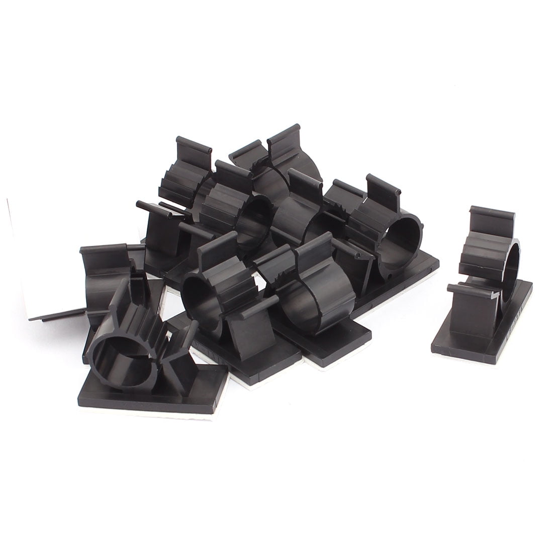12 Pcs Self-adhesive Cord Cable Tie Clamp Sticker Clip Holder Black 15 ...