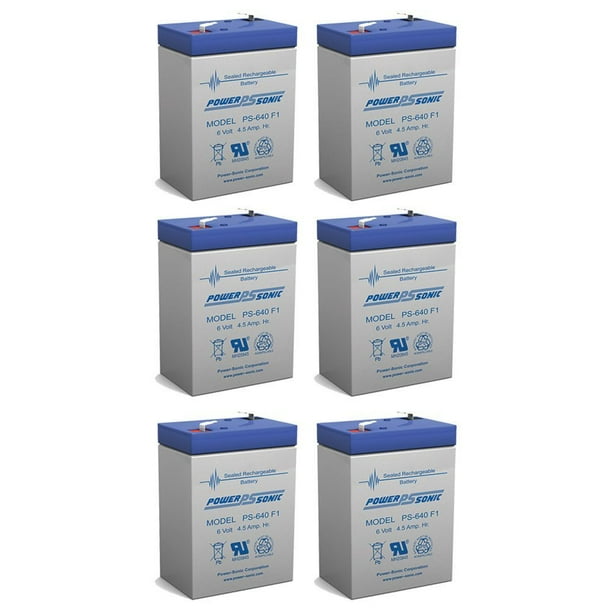 Exit Sign Battery 6V 4.5Ah backup - 6 Pack - Walmart.com