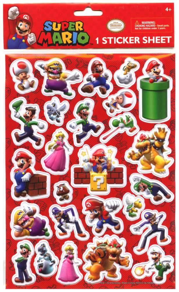 Super Mario 3D Sticker Sheet - Walmart.com