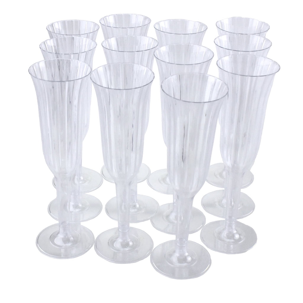 Pleated Plastic Disposable Champagne Glasses, 8-1/2-Inch, 12-Count ...