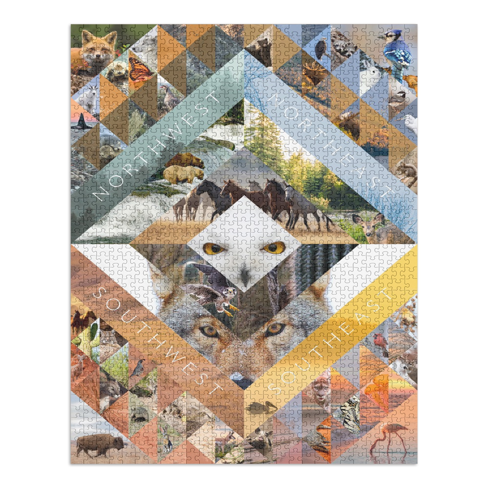 North American Wildlife Collage, Photo Collage (1000 Piece Puzzle, Size ...