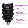 Body Wave 100% Brazilian Clip in Hair Extensions Human Hair 8Pcs Remy ...
