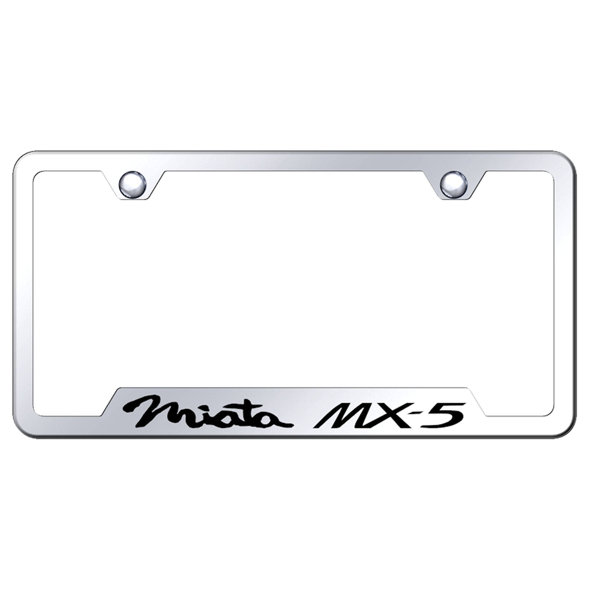 Mazda Miata MX-5 Laser Etched Logo Cut-Out License Plate Frame (Chrome ...