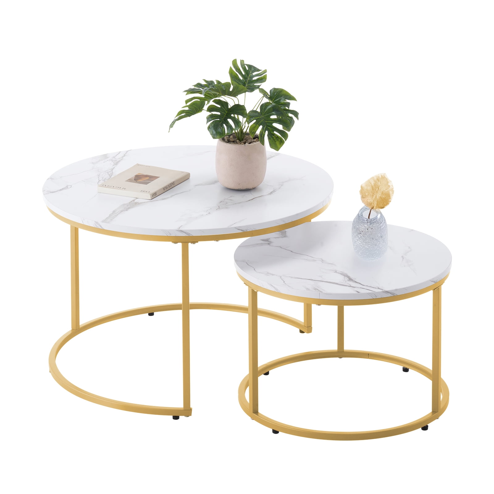 Click here for Vevor Nesting Coffee Table Set Of 2 Round Coffee T... prices