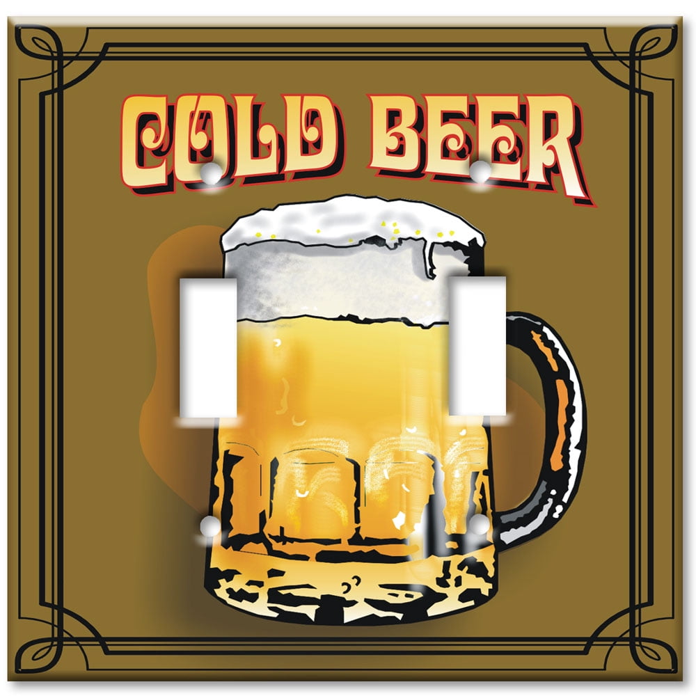 Double Gang Toggle OVERSIZE Wall Plate - Cold Beer - Walmart.com