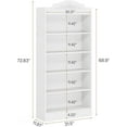 Tribesigns 73 Inch Tall Bookcase, Modern 5-Shelf White Bookshelf ...