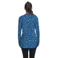 Blue Leopard Print Women UPF 50+ UV Shirts Long Sleeve with Thumb Holes ...