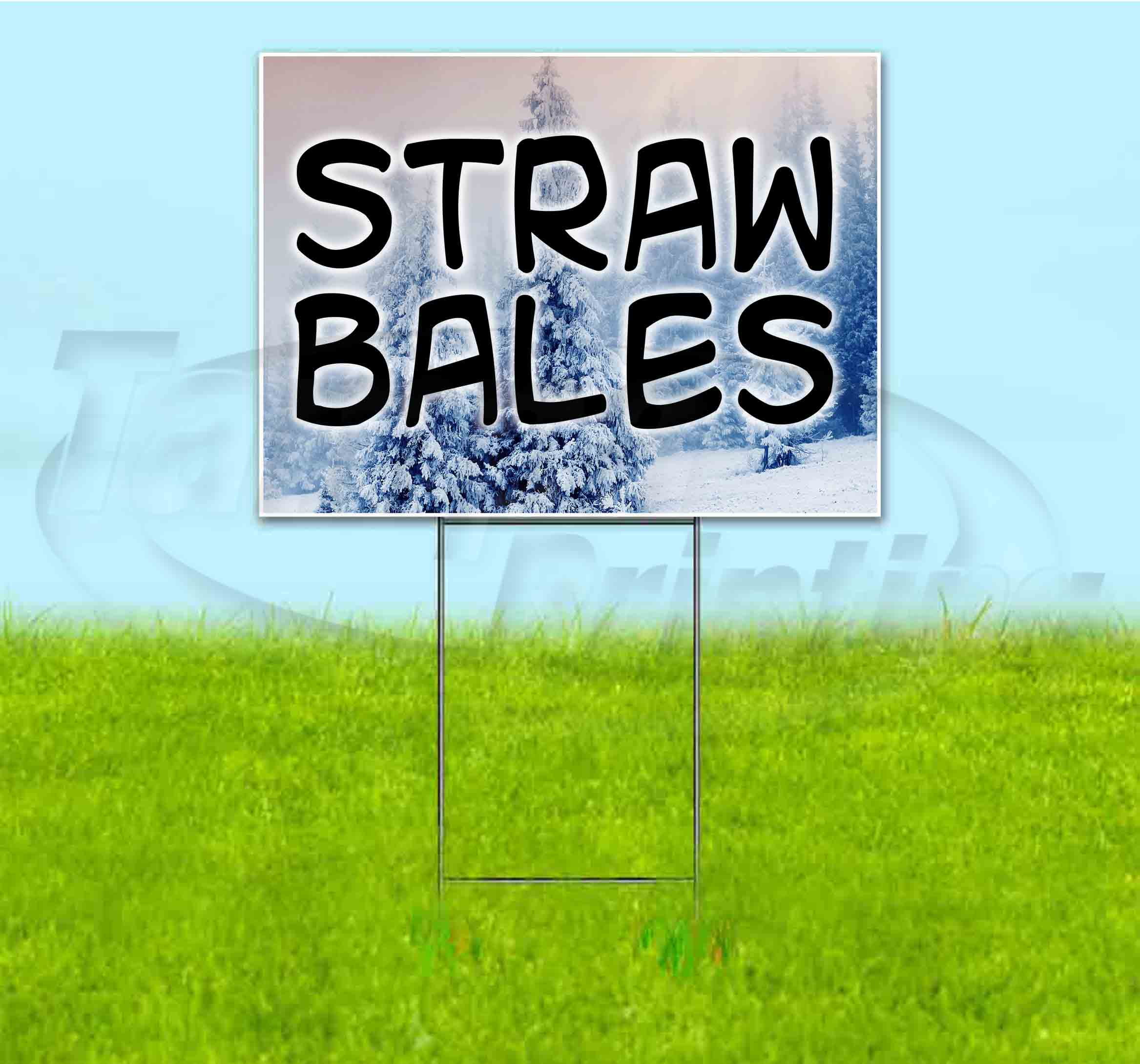 Straw Bales (18" x 24") Yard Sign, Includes Metal Step Stake - Walmart.com