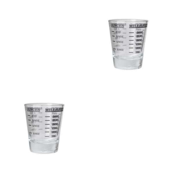 Decodeary 60ML Glass Bakeware Measuring Cup Shot Heavy Ounce Cups Baking Tools Heats-Resistant ...