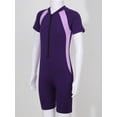JINGDAN Kids Girls One Piece Zipper Swimsuit Short Sleeve Swimwear ...