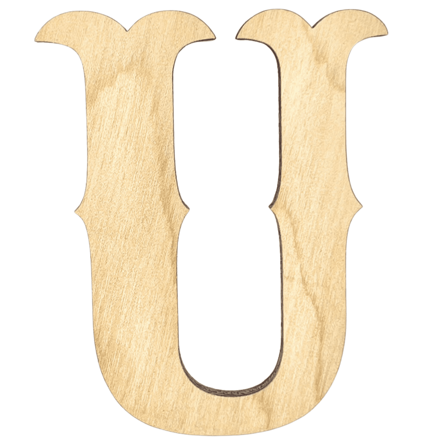 Krafty Supply 8" Tall Birch Plywood Letter U |1/4" Thick | Western ...