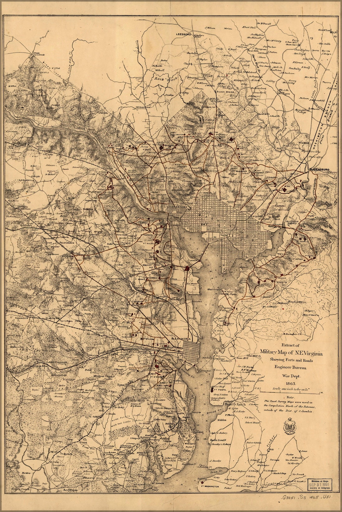 24"x36" Gallery Poster, Map of American Civil War defenses of ...