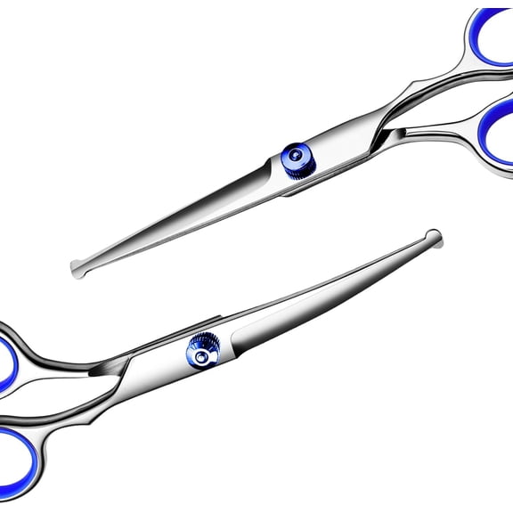 DISEN 7.5" Curved Dog Grooming Scissors with Safety Round Tips ...