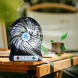 ICQOVD Small USB Tower Fan with LED Light, 3-Speed, 14x10.5cm Portable ...