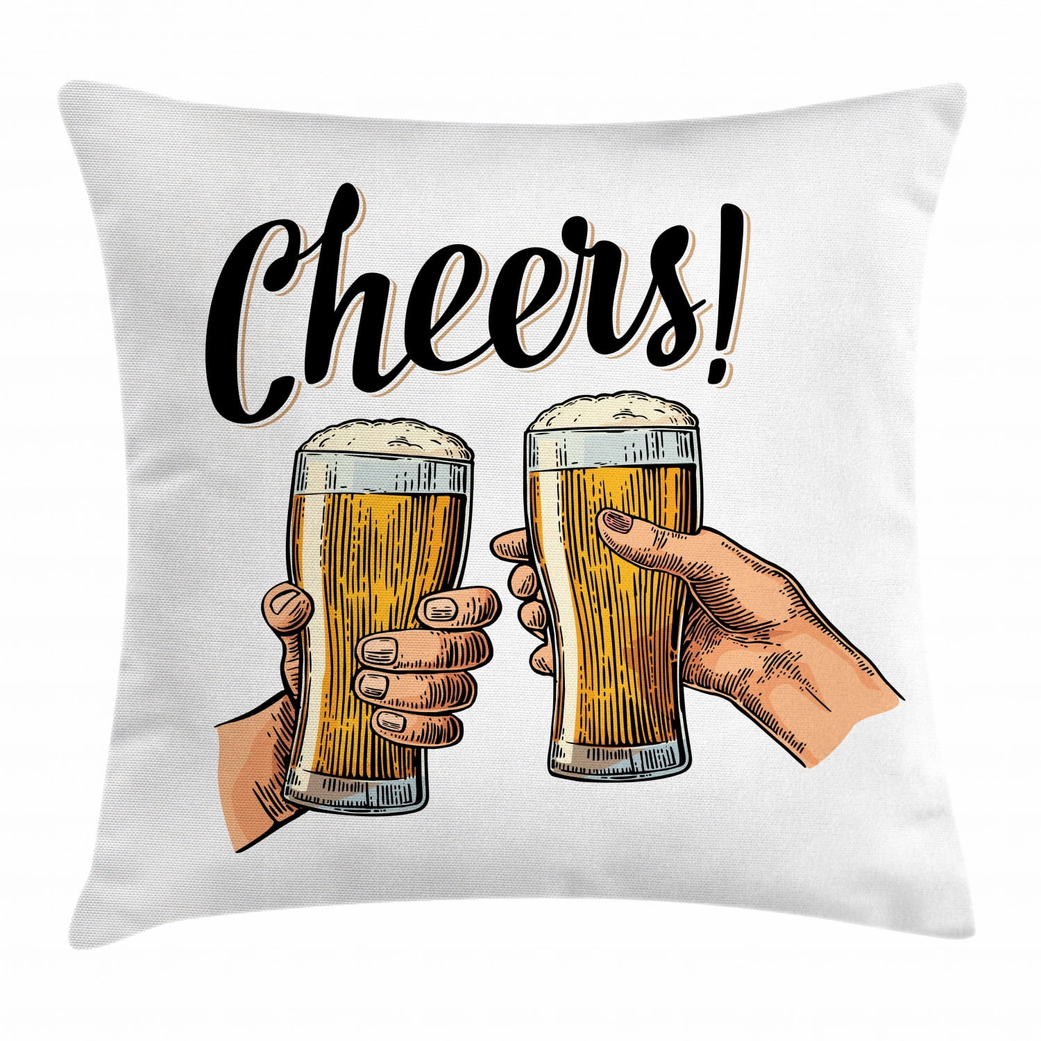 Alcohol Throw Pillow Cushion Cover, Female and Male Hands Holding and ...