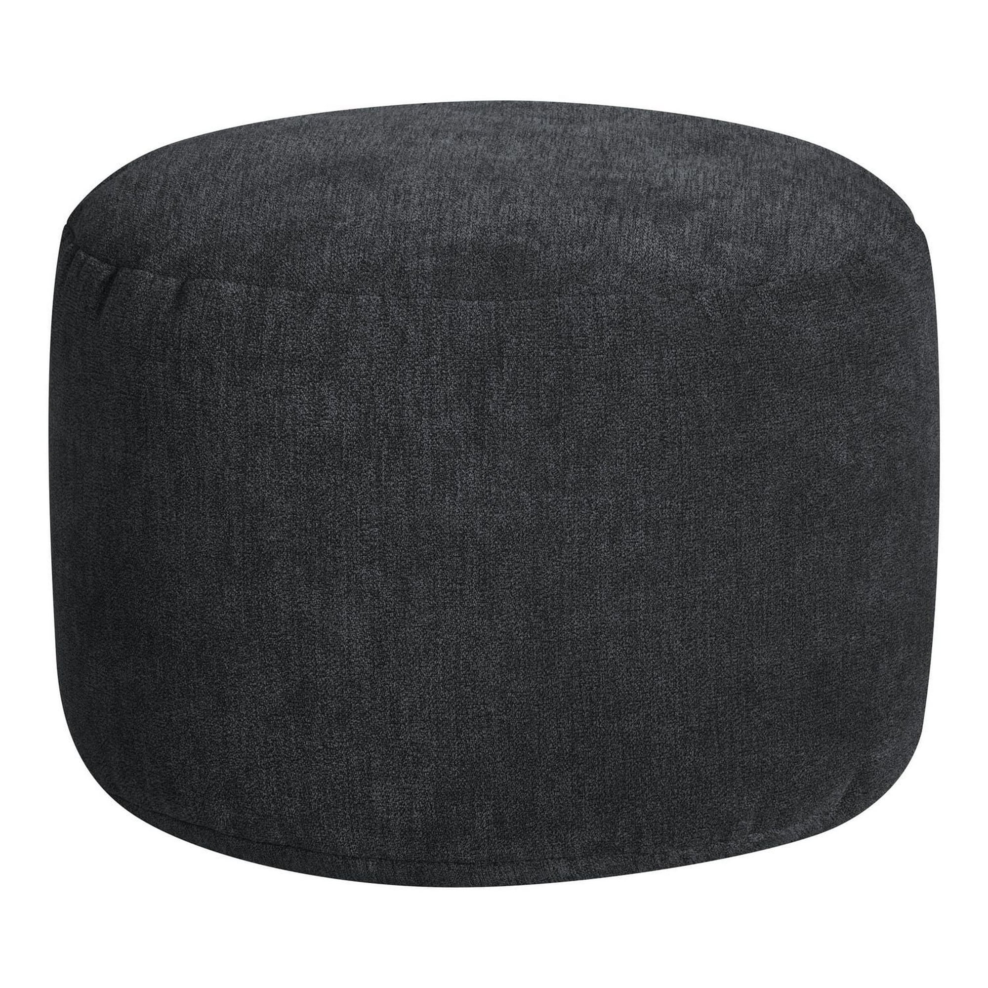 Click here for Gouchee Home Dotcom Alfa Round Black Pouf - Soft V... prices