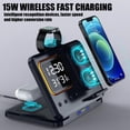 Foldable Magnetic Wireless Charger 3-in-1 Charging Station with Clock ...