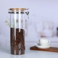 KKC 68 Oz Airtight Kitchen Food Storage Jar, Bamboo-Lid Glass Pasta ...