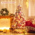 Topbuy 6ft Pre-lit Artificial Christmas Tree, Snow Flocked with 240 ...
