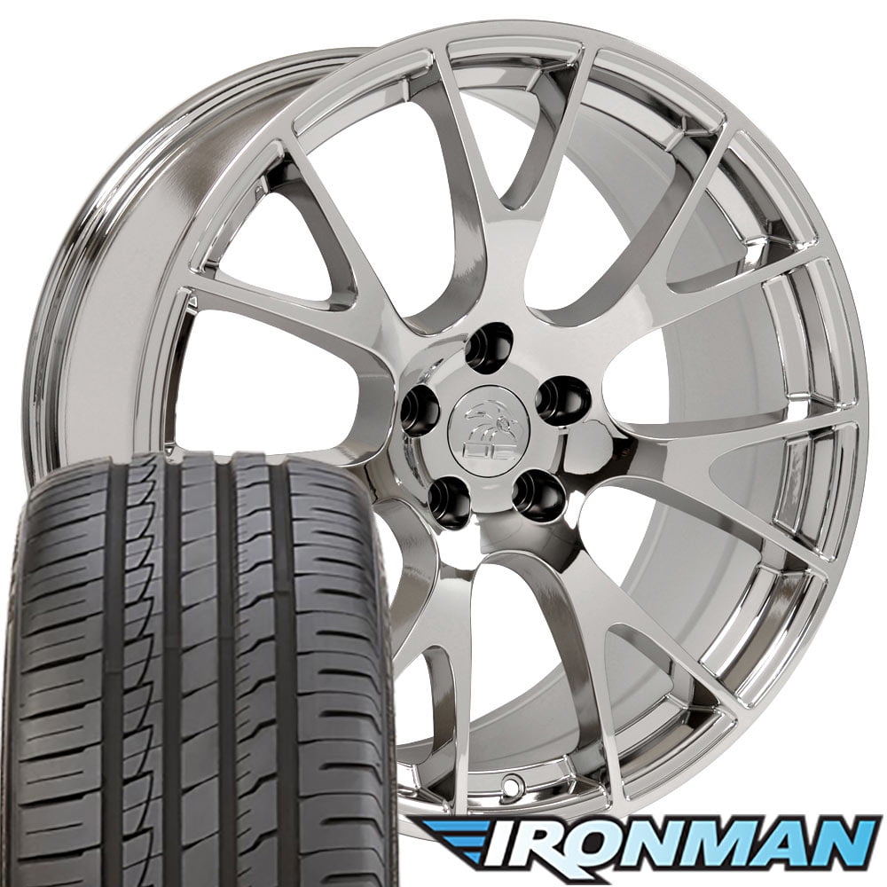22x10 Wheels & Tires Fit Dodge, RAM Trucks - Hellcat Style Chrome Rims ...