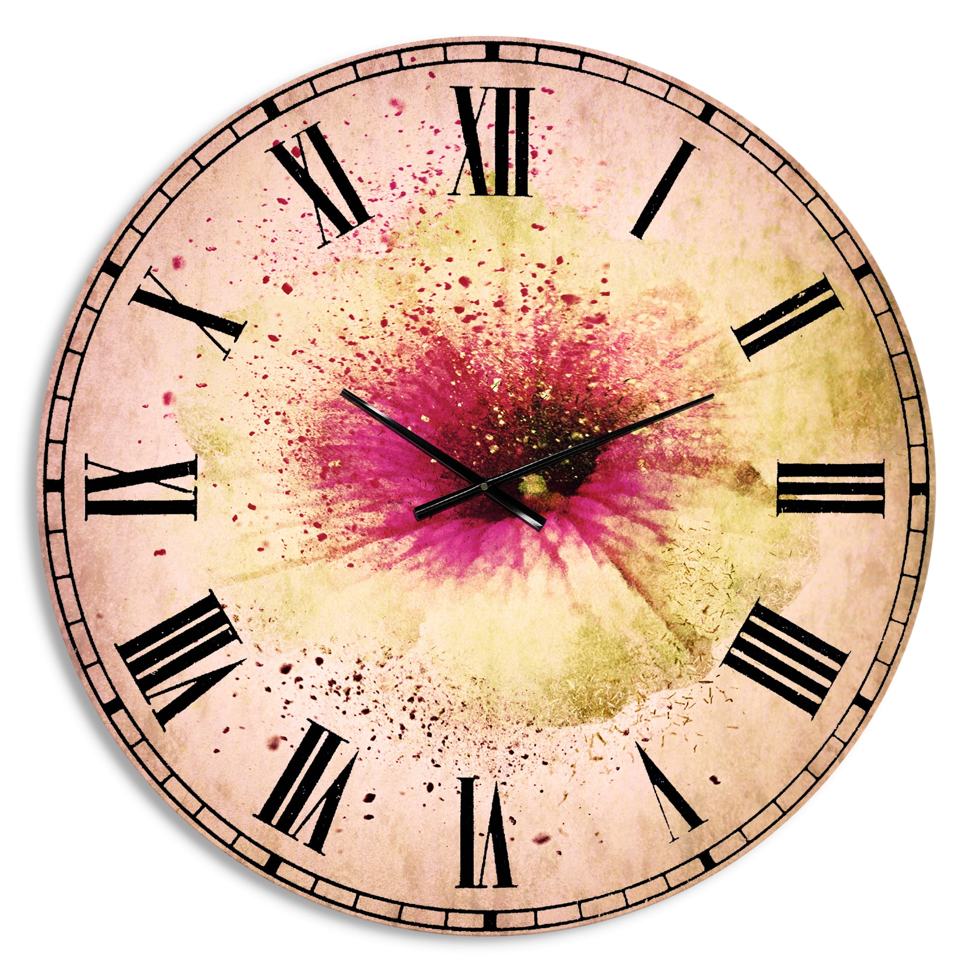 Home & Living Home Décor Clocks Abstract watercolor colorful designer ...
