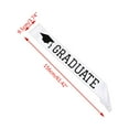 SIEYIO I Graduated Letters Satin Sash Black White Single Sided Print ...