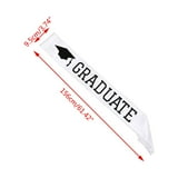 SIEYIO I Graduated Letters Satin Sash Black White Single Sided Print ...