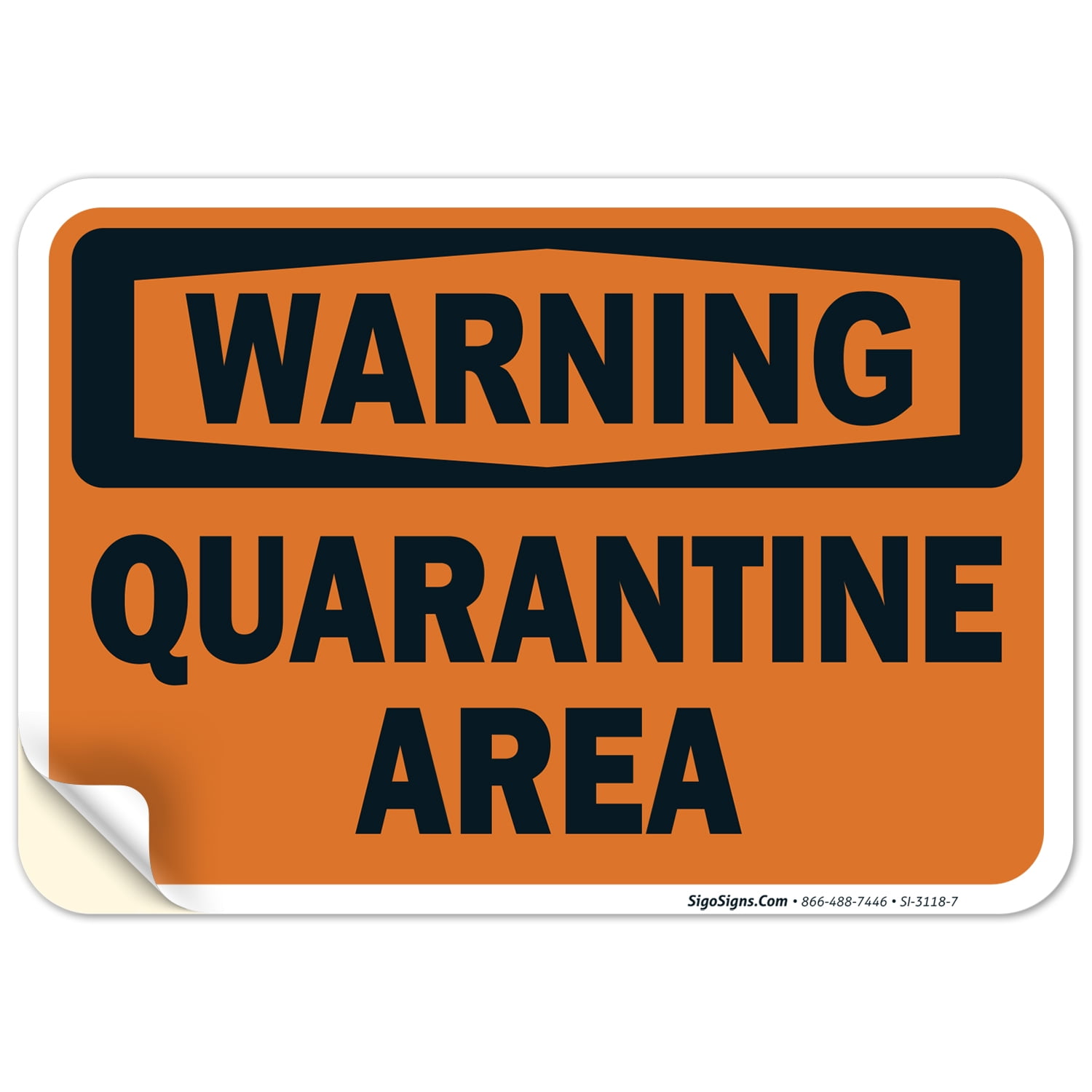 Warning Quarantine Area Sign, 10x7 Vinyl Sticker - Walmart.com