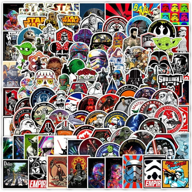 100pcs Star Wars Stickers, Waterproof Vinyl Movie Stickers Pack for ...