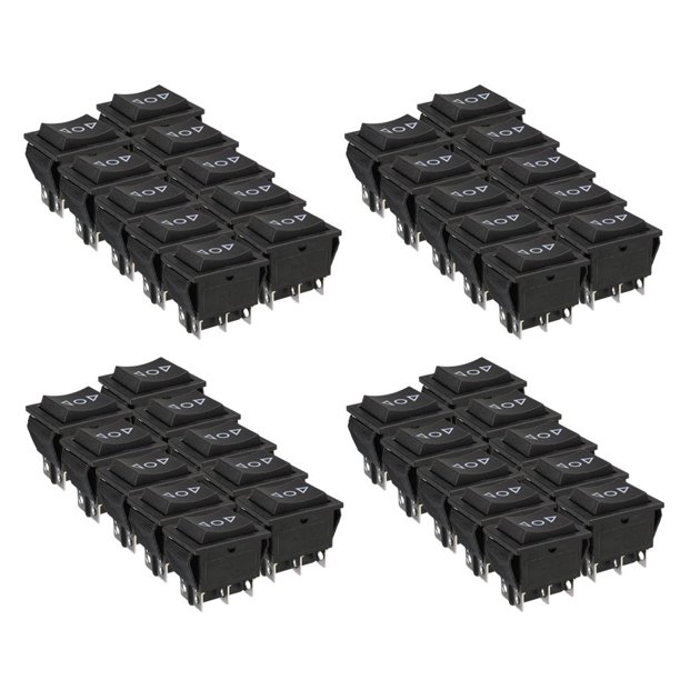 40 Pieces 125V/20A Universal On/ DPDT Window Sunroof Rocker Switch ...