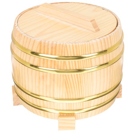 1 set of Wooden Bucket Sushi Rice Container Cooked Rice Bucket Cooked ...