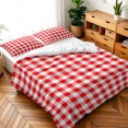 Duvet Cover Cal King Size 3 Piece Bedding Set, Rustic Red White Buffalo ...