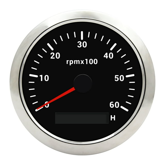Geloo 85mm Tachometer Hour Meter 6000 RPM Waterproof RPM Gauge for ...