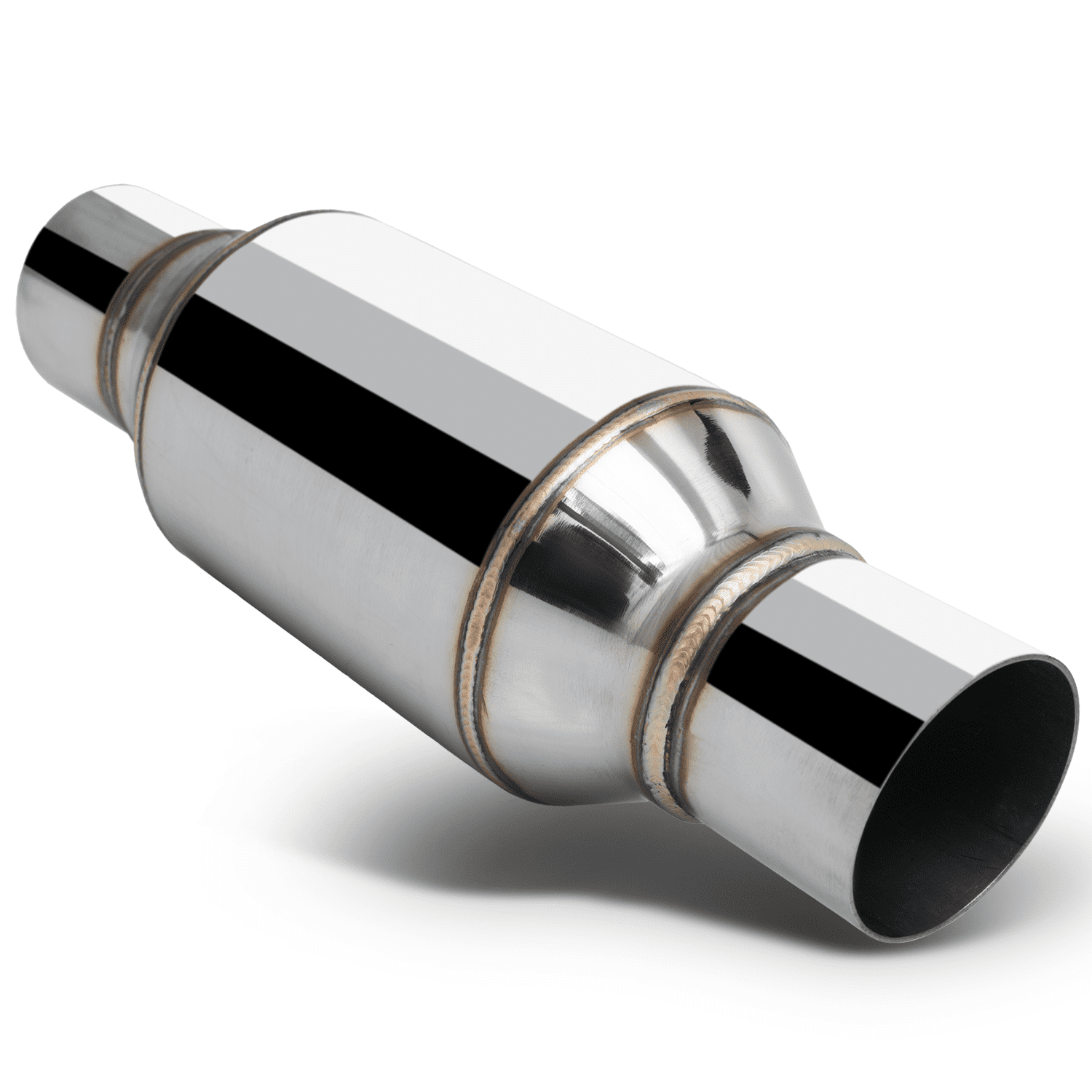 Magshion 2.25 Inch Inlet/Outlet Chrome Stainless Steel Exhaust Muffler ...