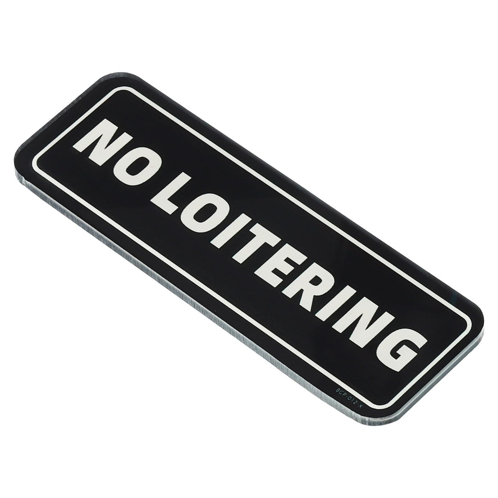 Uxcell No Loitering Sign 6"x2" Self Adhesive Door Sticker Symbol Black ...
