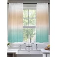 Brown Teal Ombre Semi Sheer Curtains 72 Inch Length 2 Panels Set ...