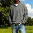 Aellinatey Casual Men's Collared Shirt Long Sleeve Waffles Knit ...