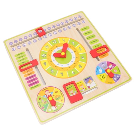 All About Today Board, Wooden Montessori Toys Educational Clock Board ...