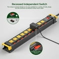 10 Outlet Heavy Duty Power Strip with Individual Switches, Metal Surge ...