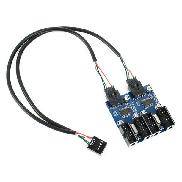 Motherboard 9 Pin USB Header Splitter Male 1 To 4 Female Extension ...