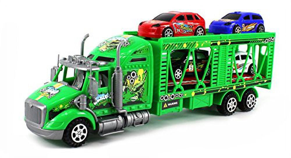 Extreme Car Transporter Semi Trailer Friction Toy Truck Ready To Run w ...